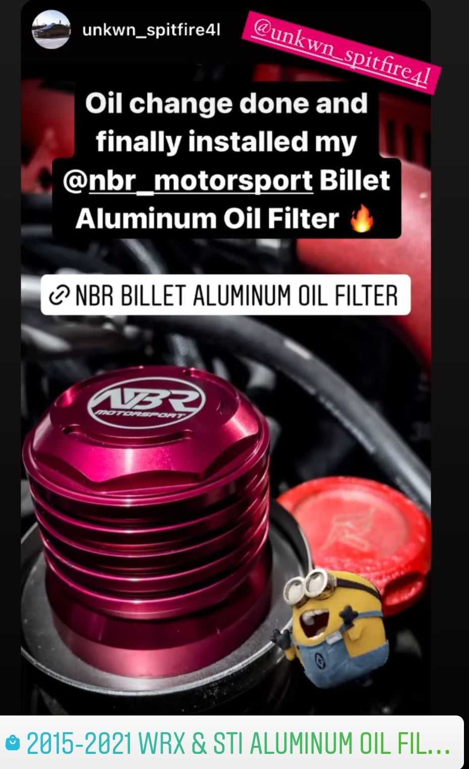 2015-2021 WRX STI Billet Aluminum Oil Filter - NBR Motorsport